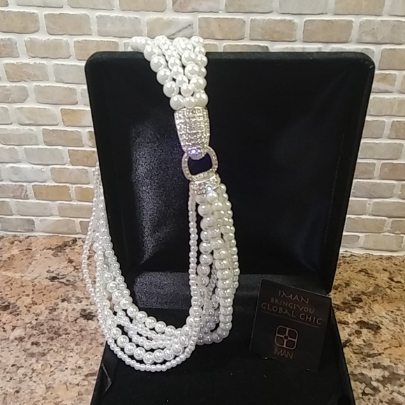 IMAN | Jewelry | New Iman Multistrand Simulated Pearl Necklace | Poshmark